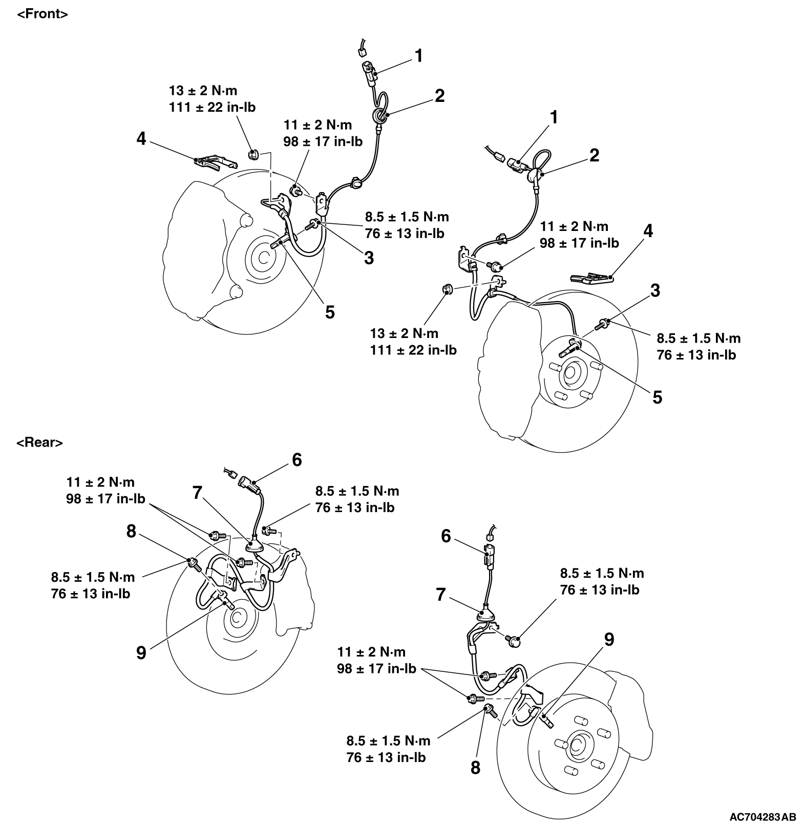 35C-WHEEL SPEED SENSOR REMOVAL AND INSTALLATION
