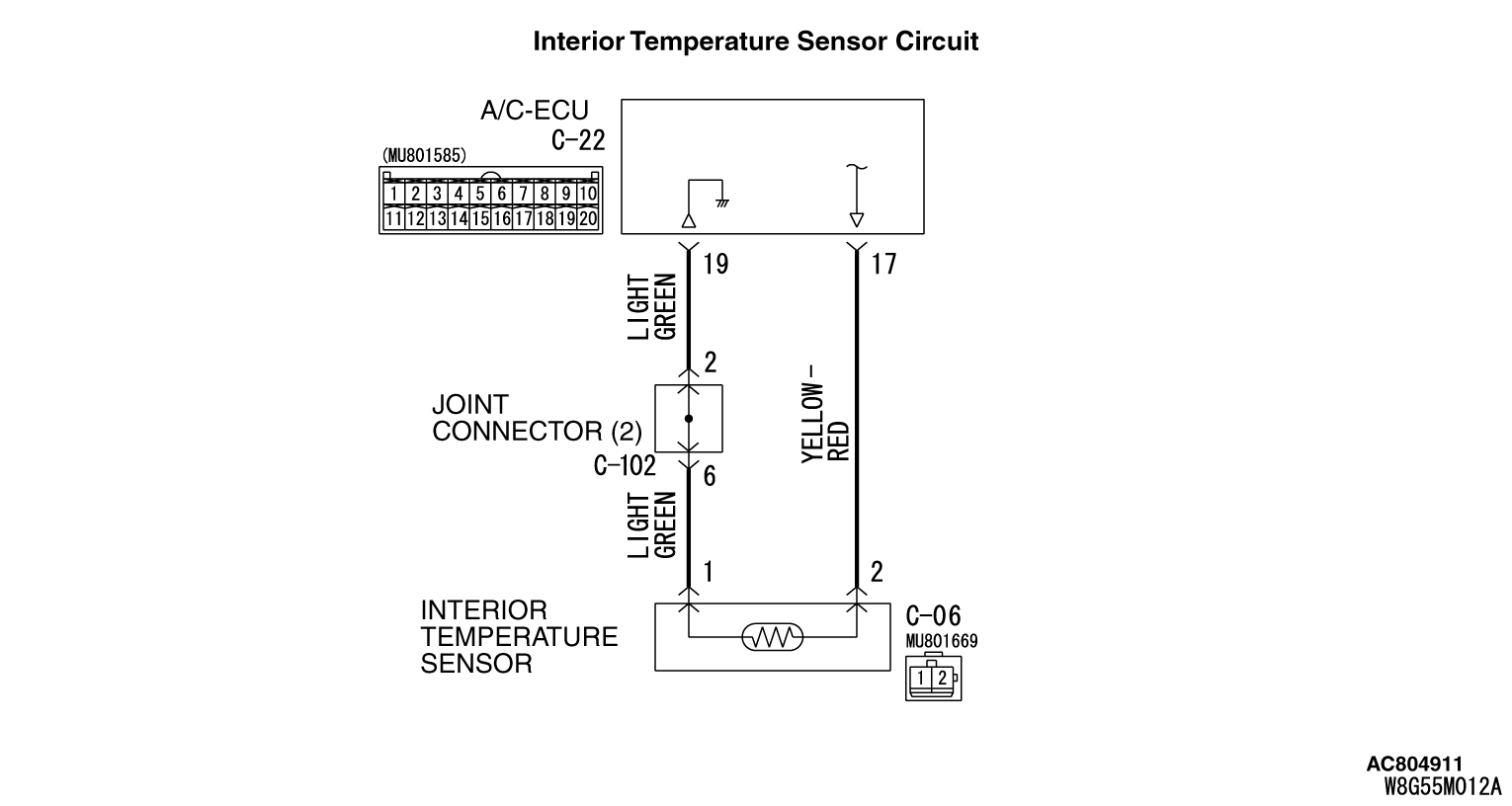 55 -B10C0 INTERIOR TEMPERATURE SENSOR SYSTEM